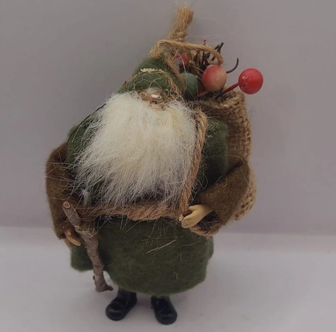 Old World Santa Claus Rustic Woodland Ornament Handmade - Etsy