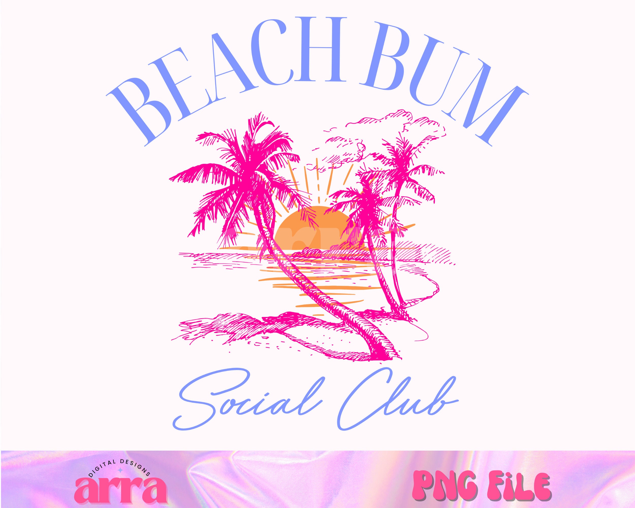 Beach Bum PNG Social Club Png Retro Summer Png Trendy Summer Png Beach ...