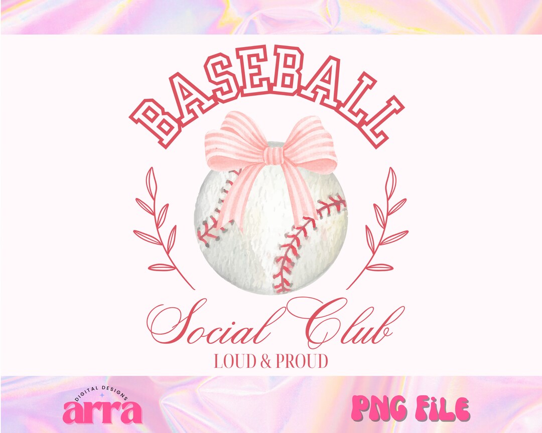 Coquette Baseball PNG Social Club Png Mama Png Baseball Bow Png Pink ...