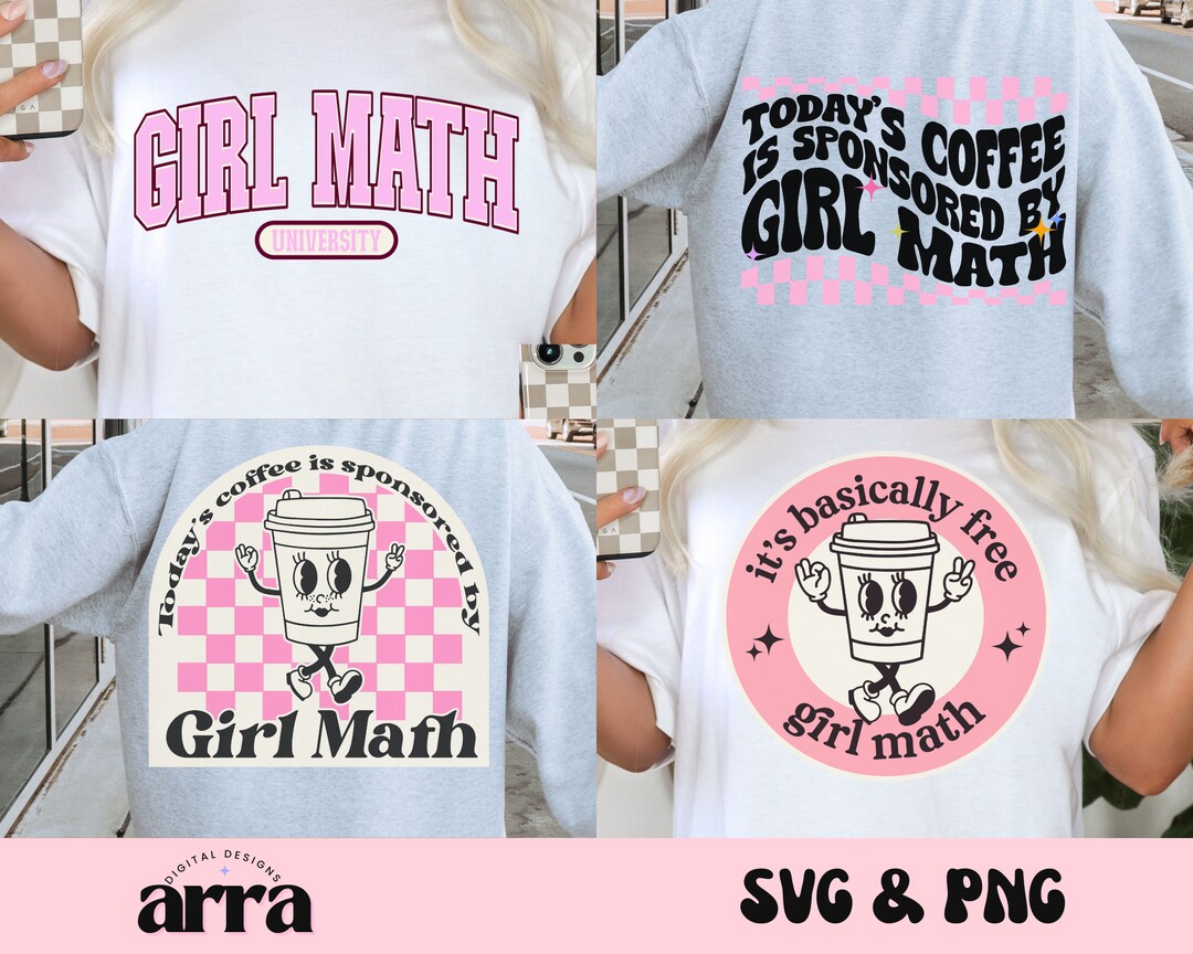 Girl Math SVG Bundle Funny SVG Girly SVG Girl Math Png Trendy Png Girl ...