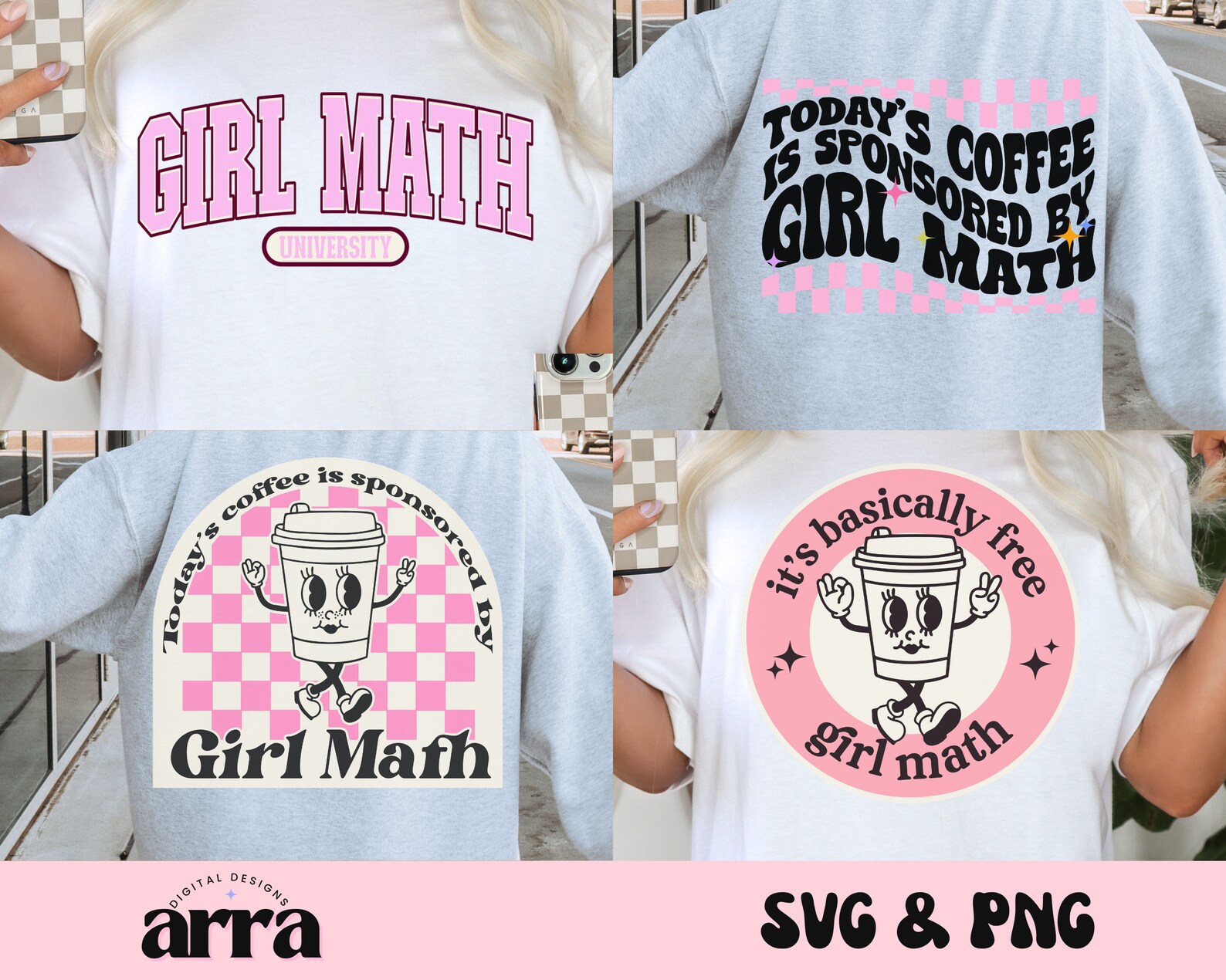 Girl Math SVG Bundle Funny SVG Girly SVG Girl Math Png Trendy Png Girl ...