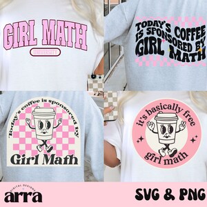 Girl Math SVG Bundle Funny SVG Girly SVG Girl Math Png Trendy Png Girl ...