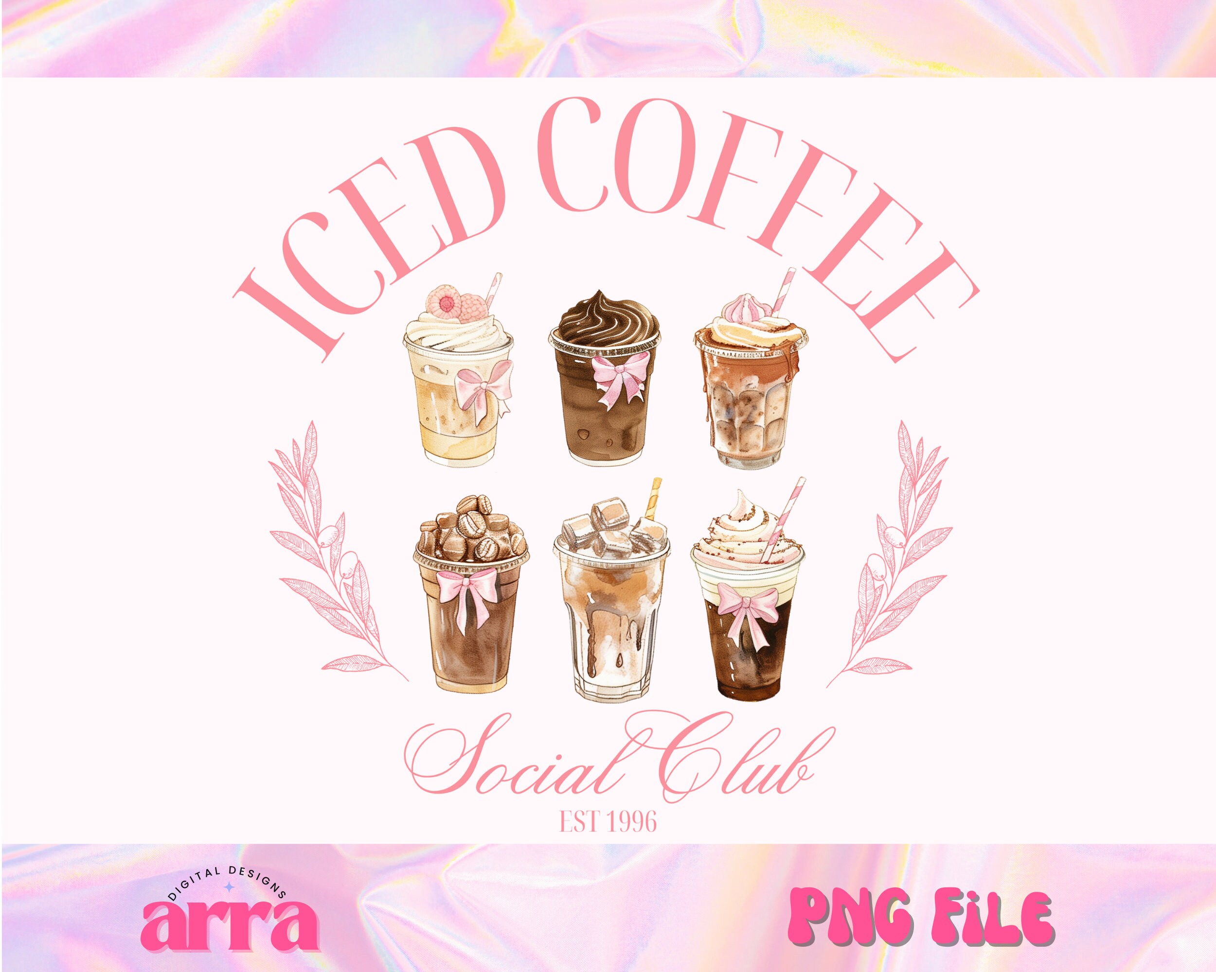 Coquette Iced Coffee PNG Social Club Png Girly Png Trendy Png Aesthetic ...