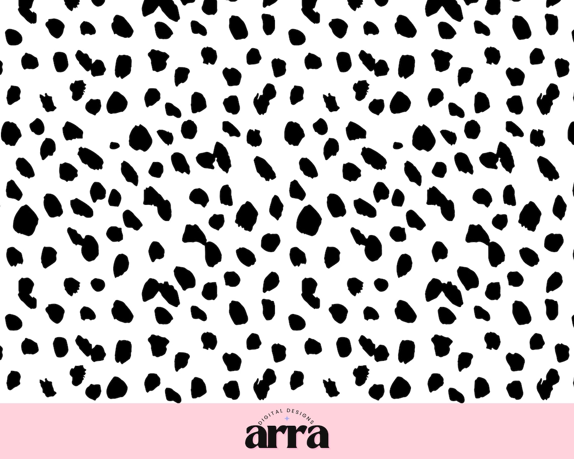 Dalmatian Print SVG and PNG Bundle Seamless Dalmation Spots Pattern ...