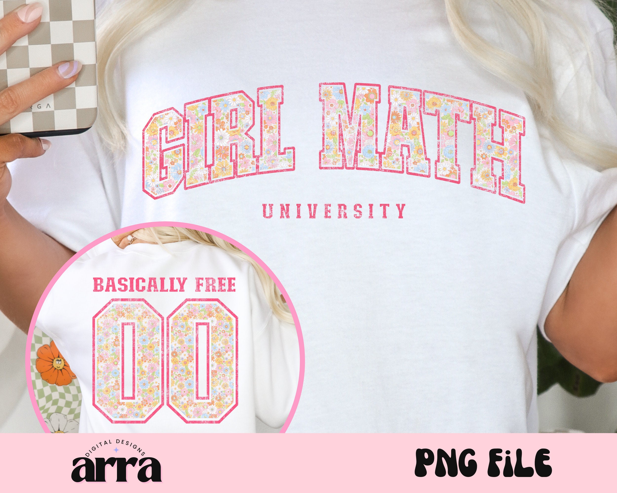 Girl Math University PNG Girly Floral PNG Girl Math Png It's Basically ...