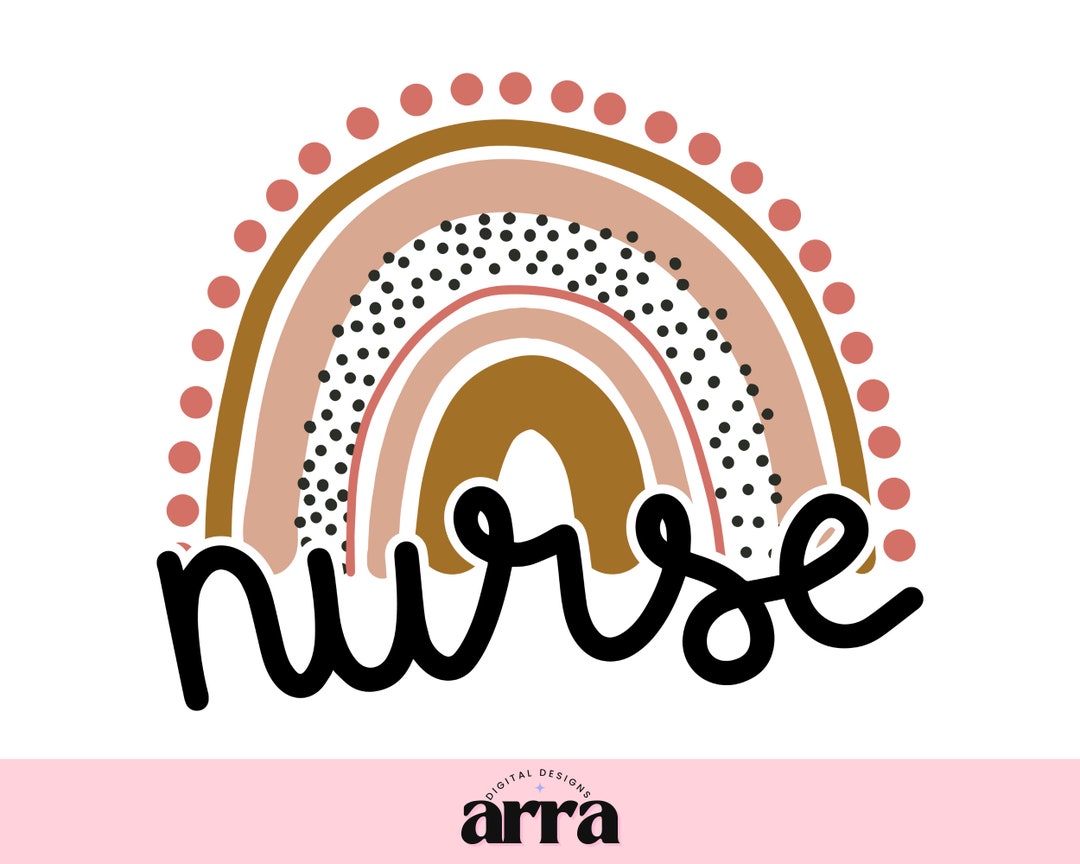 Nurse Boho Rainbow SVG and PNG File Cute Rainbow Aesthetic Svg Trendy ...