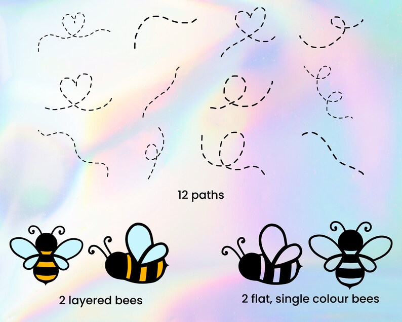 Bee SVG Bundle Cute Bee SVG Bumble Bee PNG Bee Path, Honeycomb, Digital ...