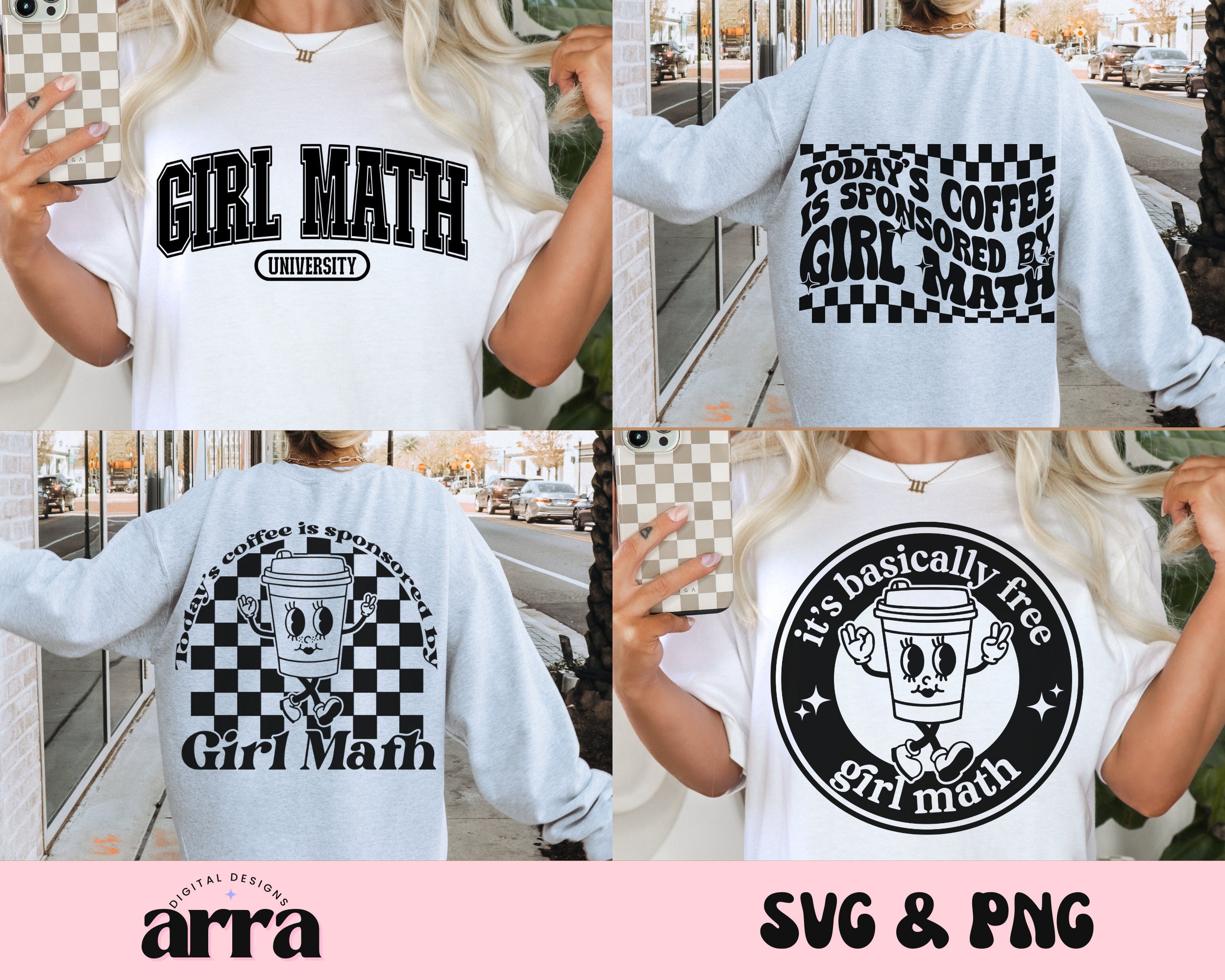 Girl Math SVG Bundle Funny SVG Girly SVG Girl Math Png Trendy Png Girl ...