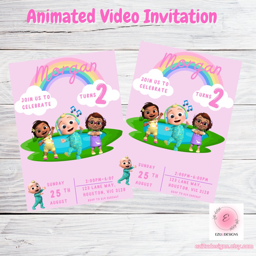 Animated Coco Invitation, Digital Coco Invitation, Melon - Etsy