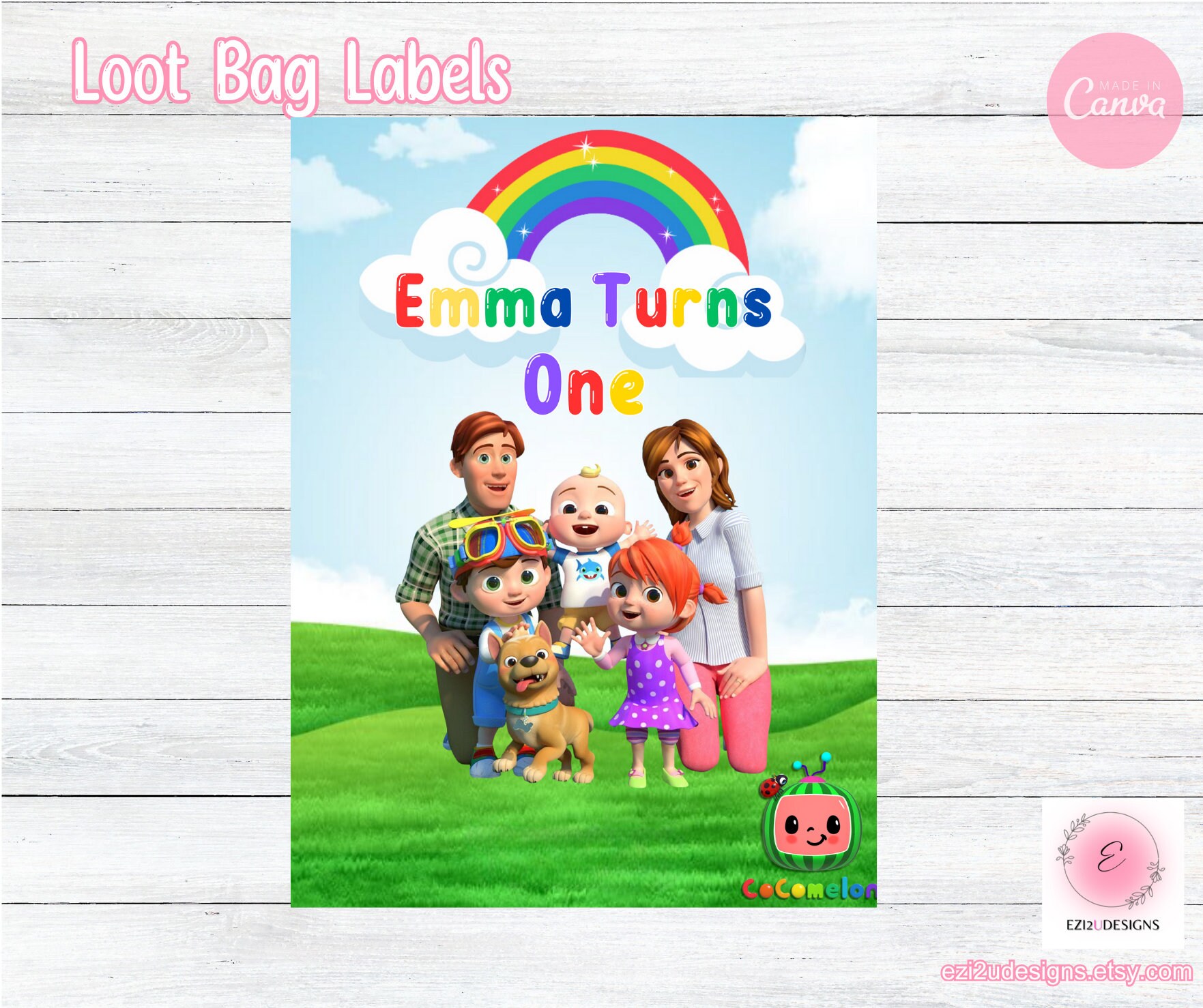 Cocomelon Loot Bag Cocomelon Favors Bag Gifts Cocomelon Digital Label ...