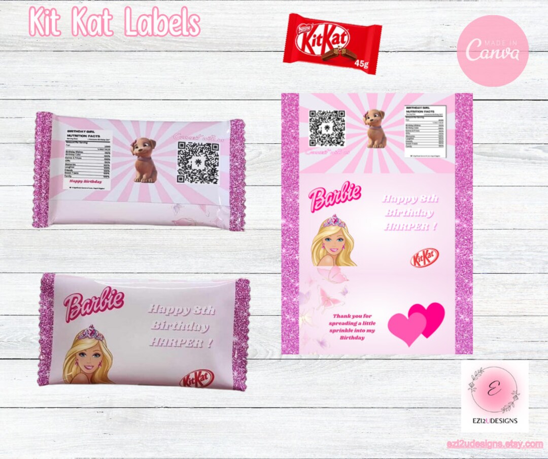 Barbie Labels Barbie Hot Pink Fashion Dolls Princess Party - Etsy