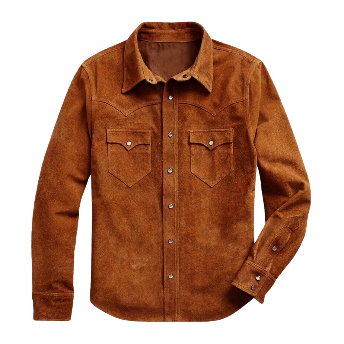 Classic Scully Western Shirt Jacket, Men Suede Leather Shirt, Western ...