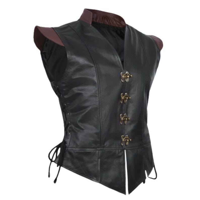 Handmade Renaissance Leather Vest, Men Leather Side Laced Medieval ...