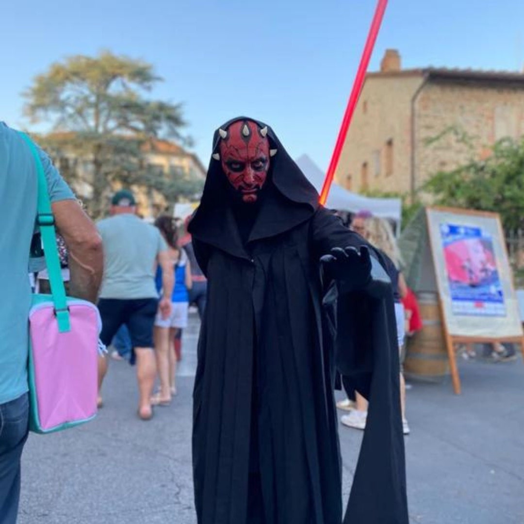 Darth Maul Cosplay Costume, Hooded Robe Sith Lord Cosplay, Star Saga ...