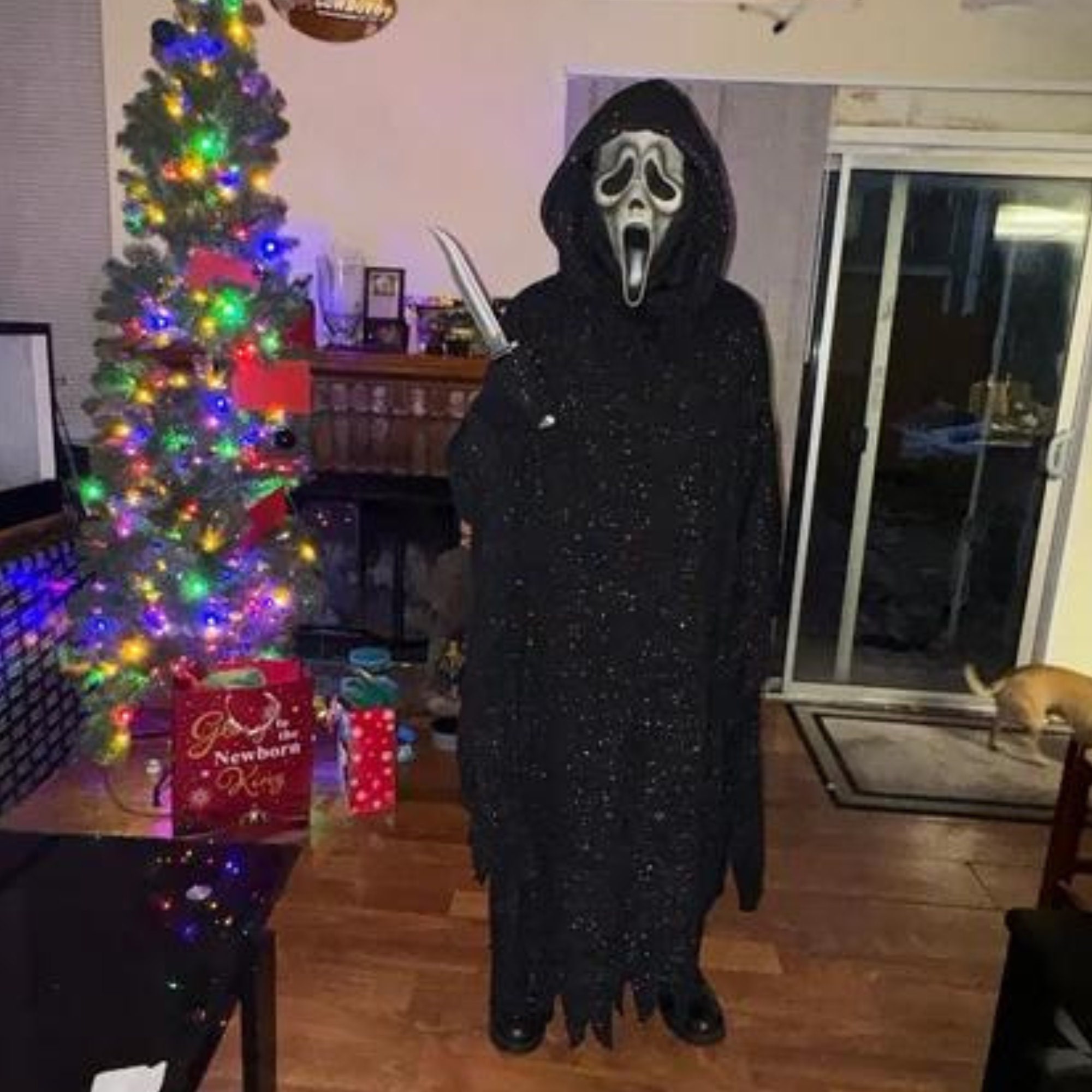 SCREAM 6 Halloween Glittery Robe, Horror Ghostface Cloak, Black Ghost ...