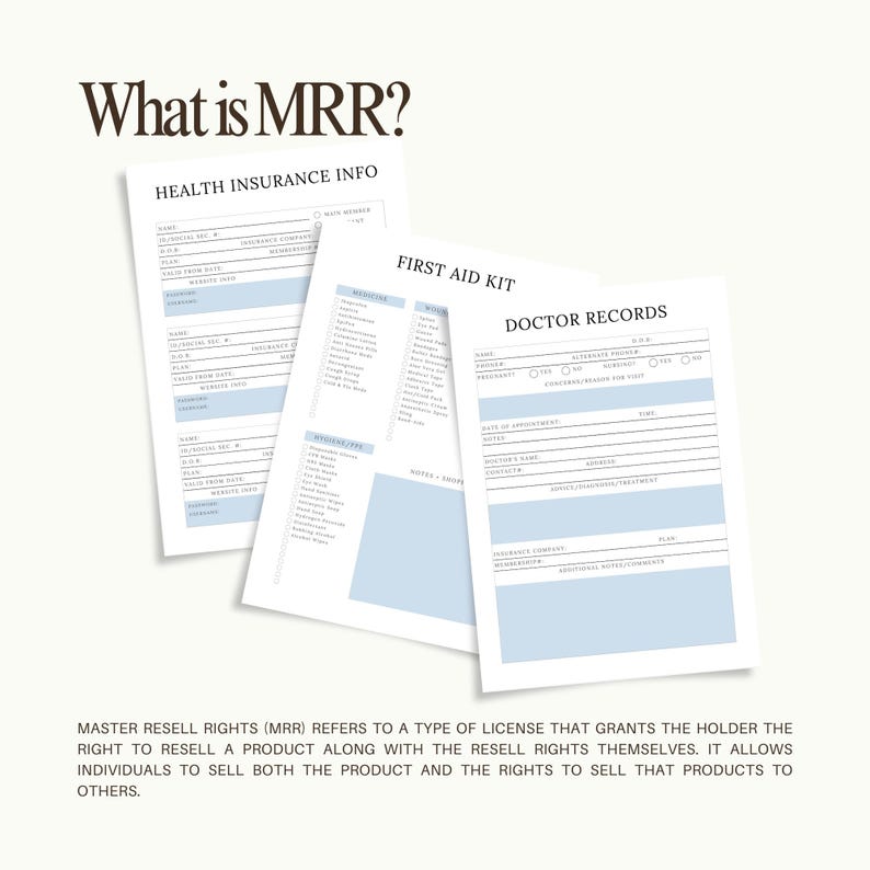 PLR Medical Planner, Master Resell Rights, Plr Planner, PLR Digital ...