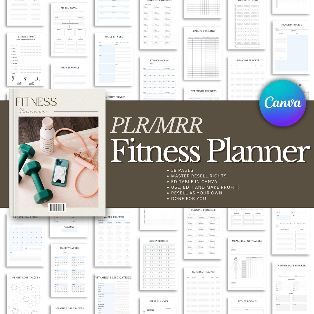 PLR Fitness Planner, Master Resell Rights, Plr Planner, PLR Digital ...