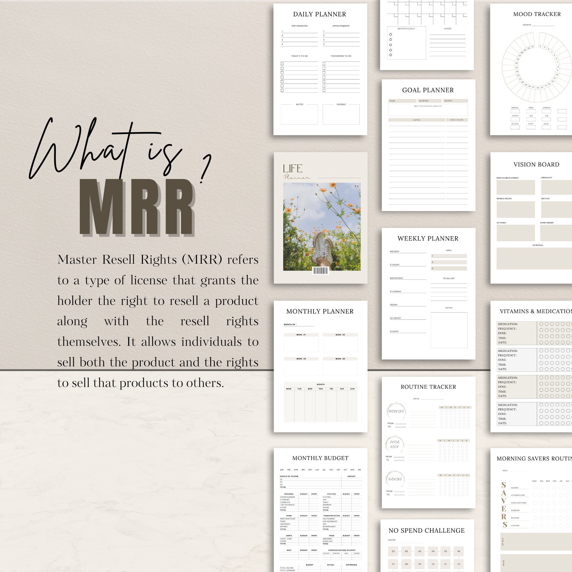 PLR Life Planner, Master Resell Rights, Plr Planner, PLR Digital ...