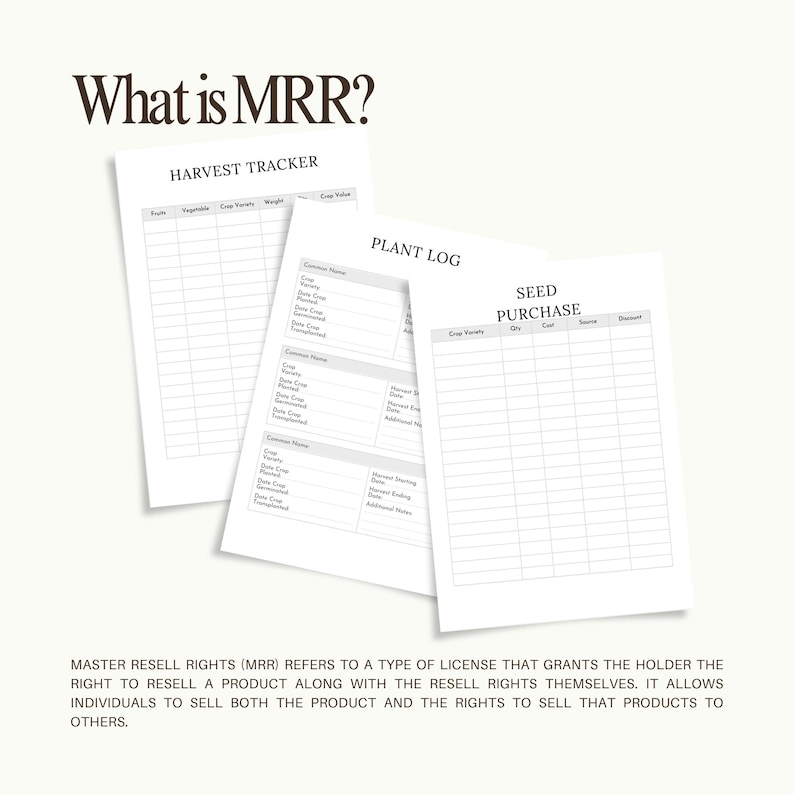 PLR Garden Planner, Master Resell Rights, Plr Planner, PLR Digital ...
