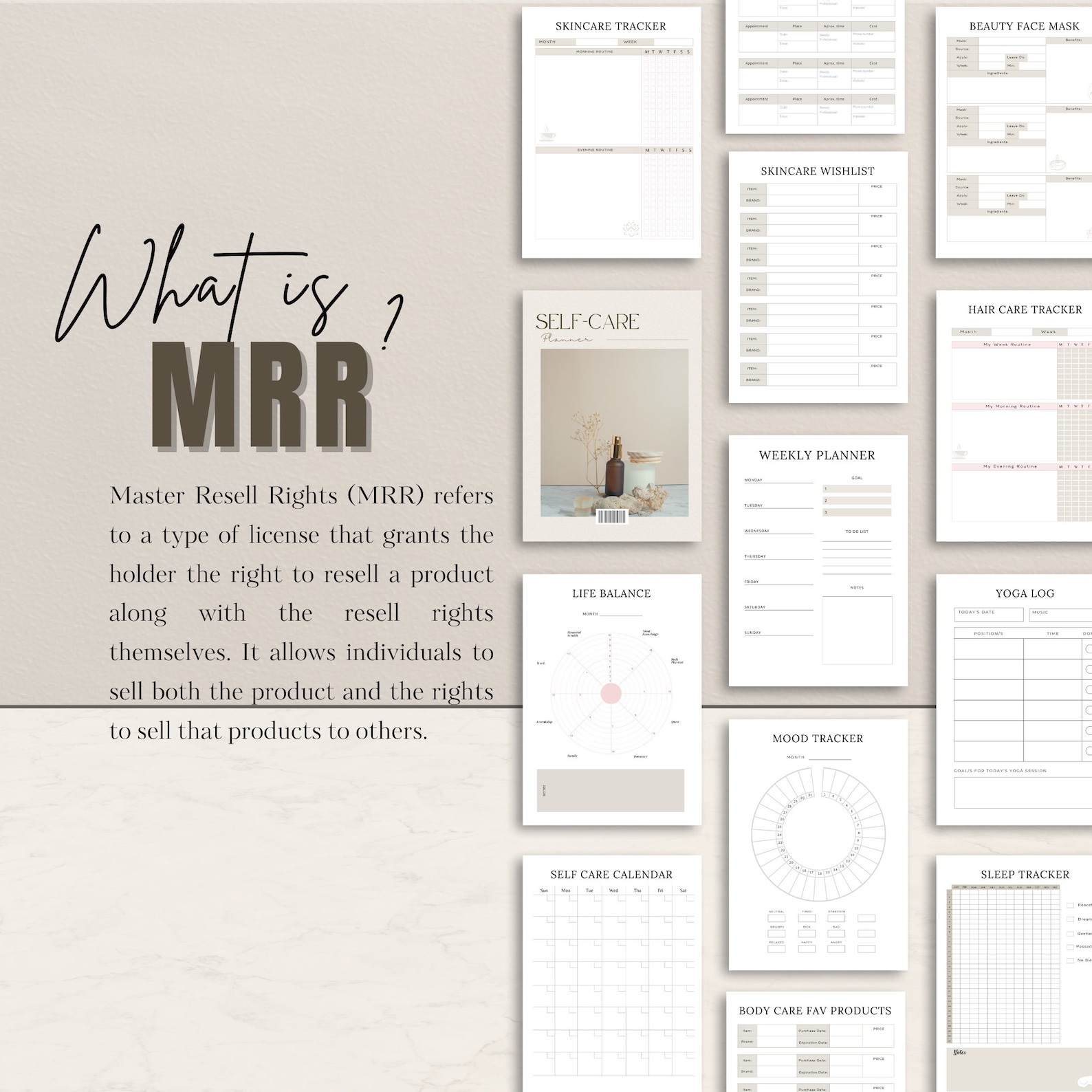 PLR Self Care Planner, Master Resell Rights, Plr Planner, PLR Digital ...