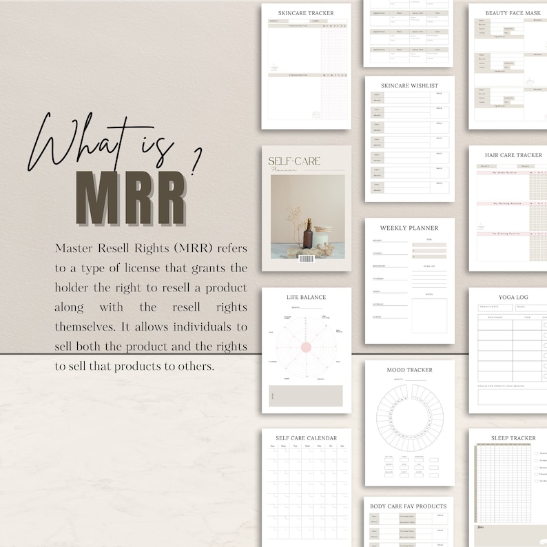 PLR Self Care Planner, Master Resell Rights, Plr Planner, PLR Digital ...