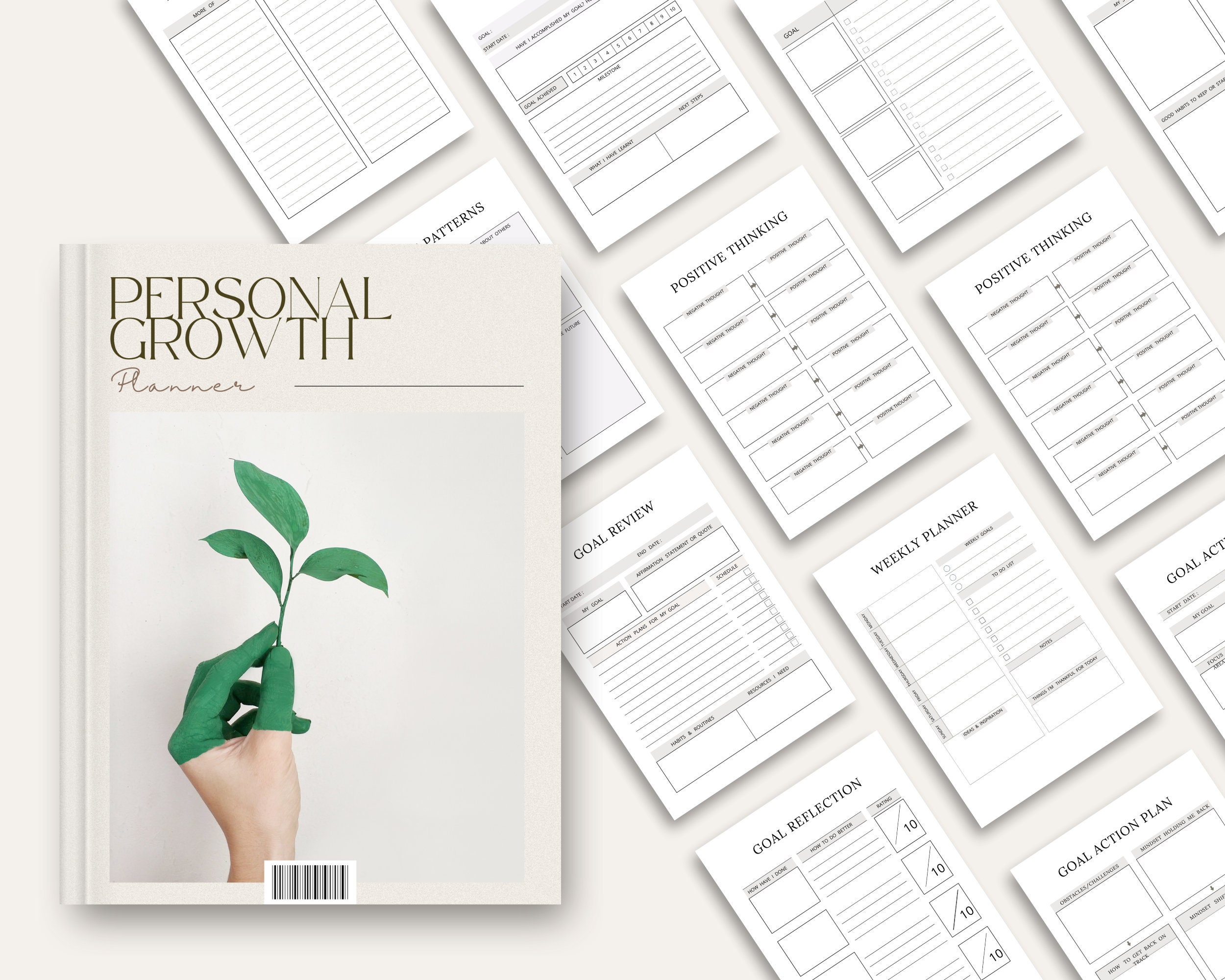 PLR Digital Planner, PLR Journal Tracker Template, Canva Editable ...