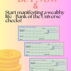 Printable Checks for Manifesting Money, Editable Money Manifestation ...