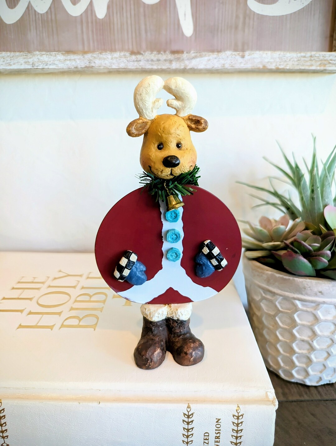 Vintage Russ Berrie Christmas Reindeer Decoration - the Christmas ...