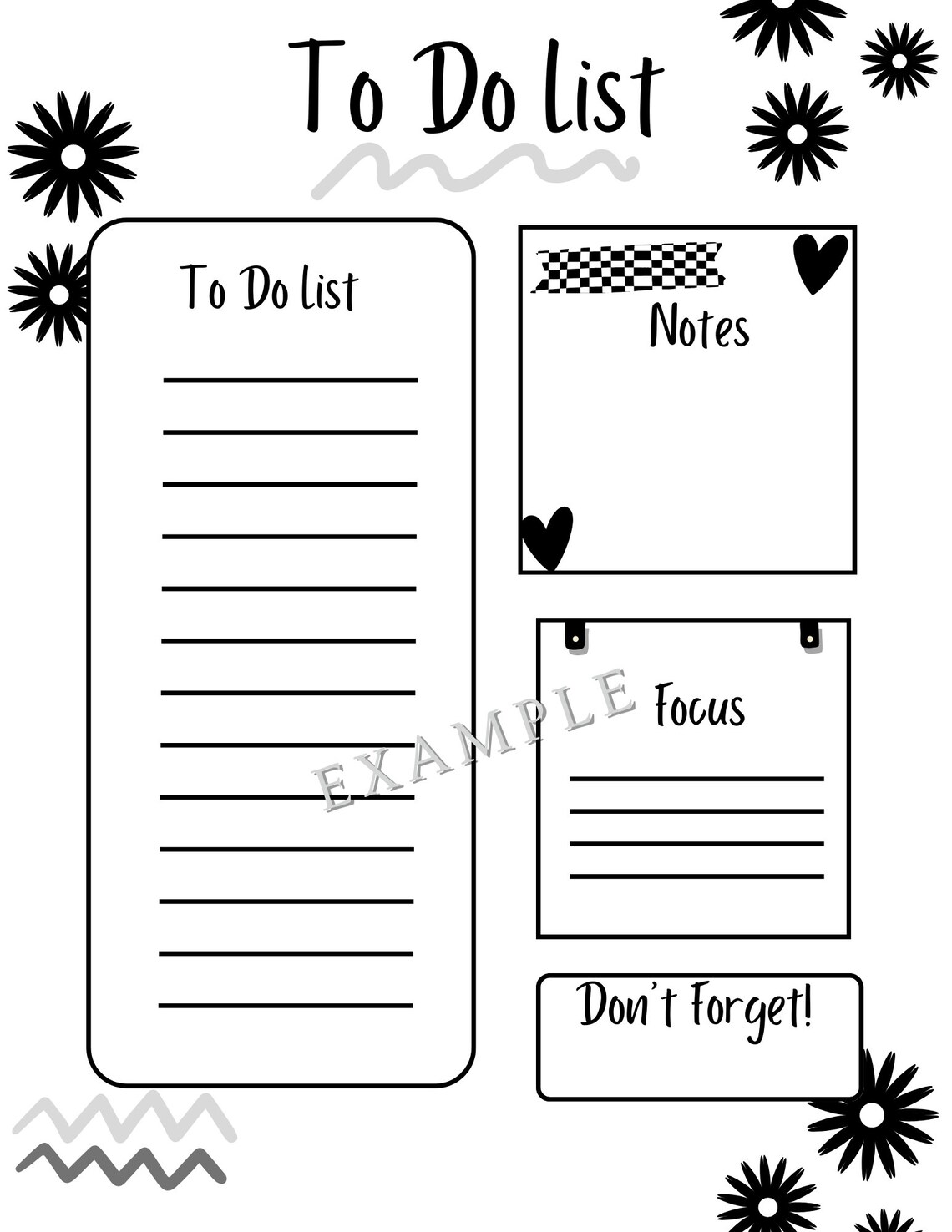 Printable to Do List, Task List, Organized List, Cute to Do List ...
