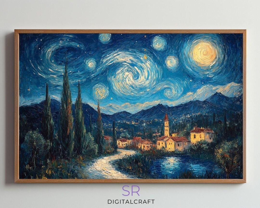 Starry Night Christmas Star Christian-inspired Digital Art Print for ...