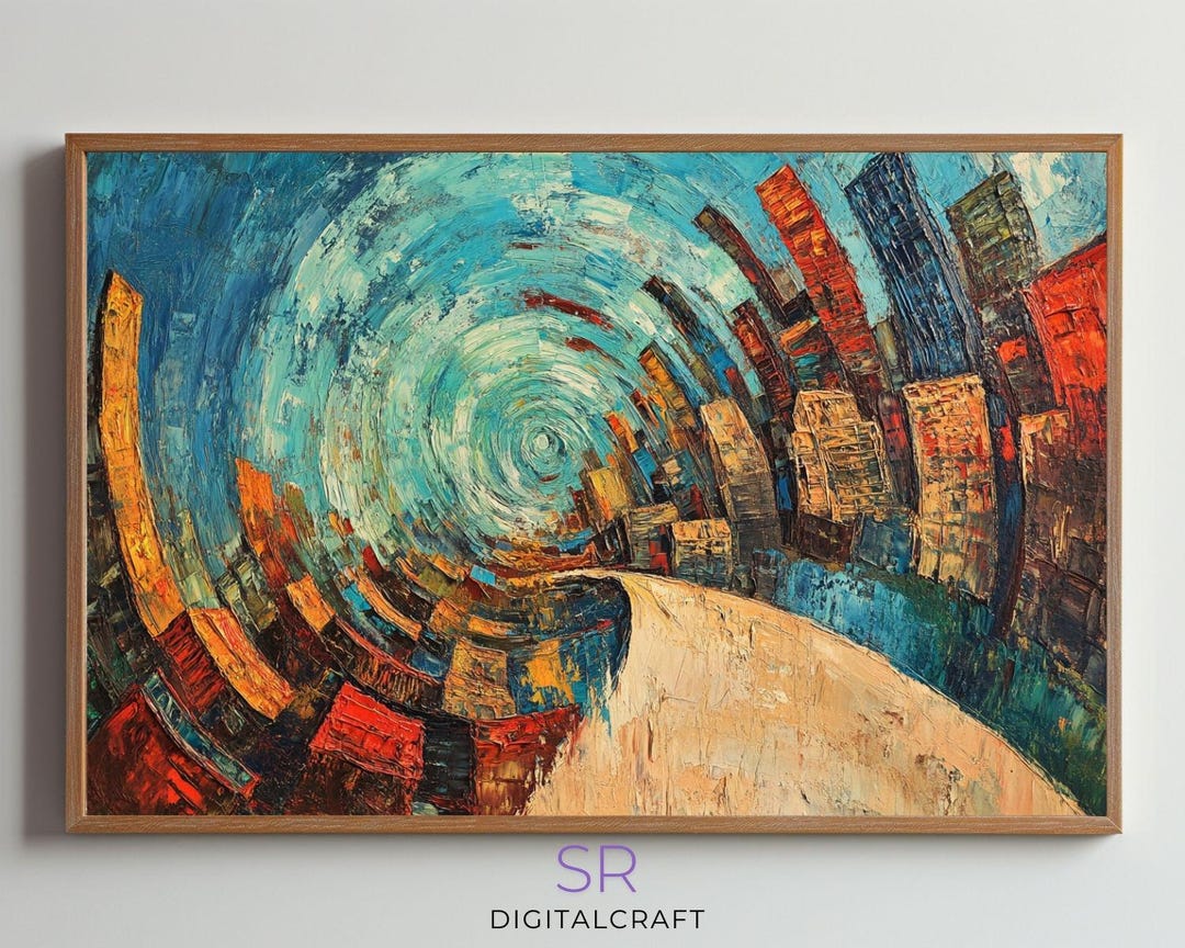 Charming Small Town Art – Rustic Village Scene – Cozy Countryside Decor ...