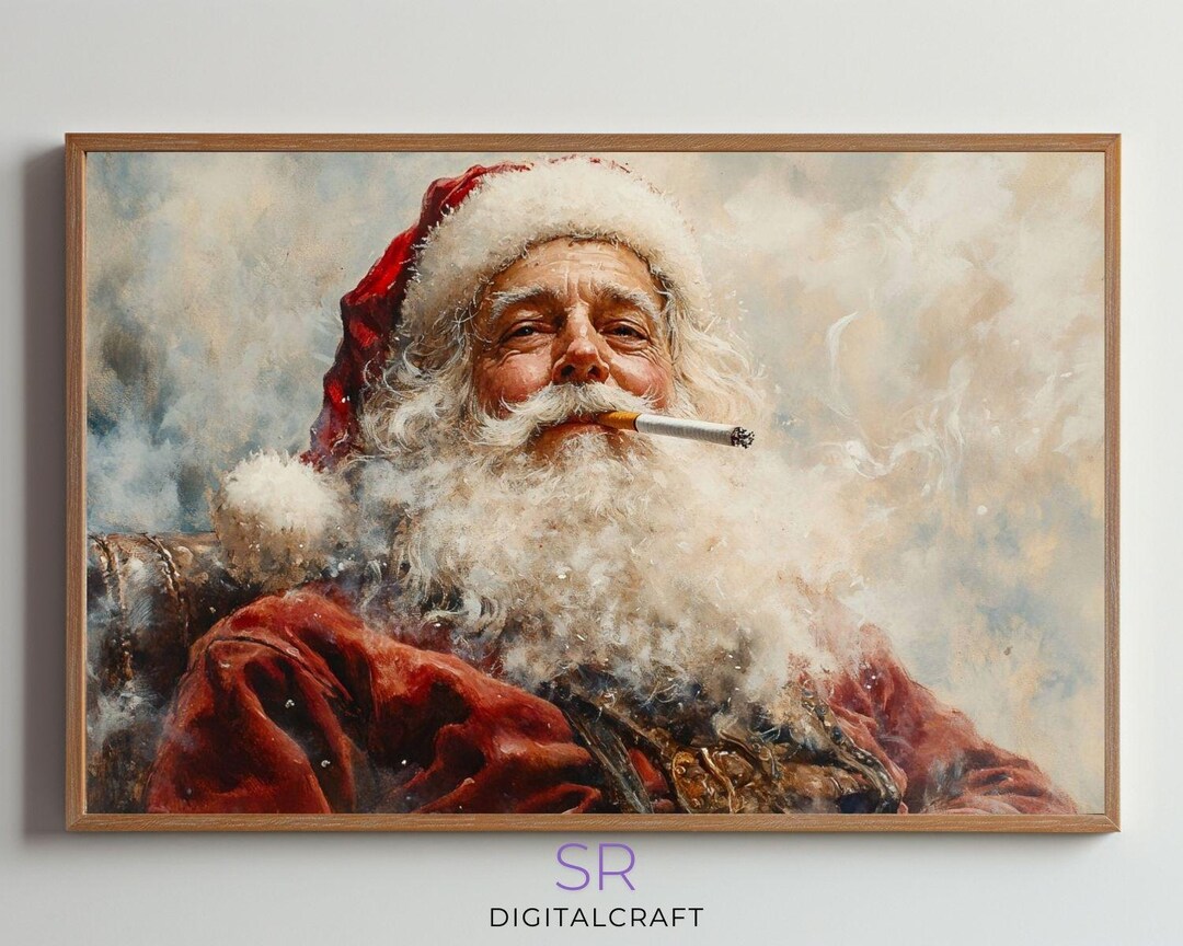 Santa Claus - Fun Christmas Digital Art Print for Holiday Decor - Etsy
