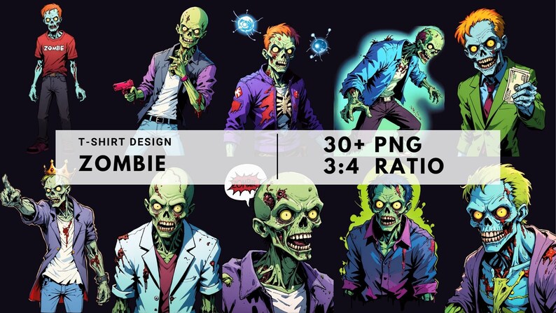 Zombie Apocalypse PNG File for T-shirt Printing High-resolution Digital ...