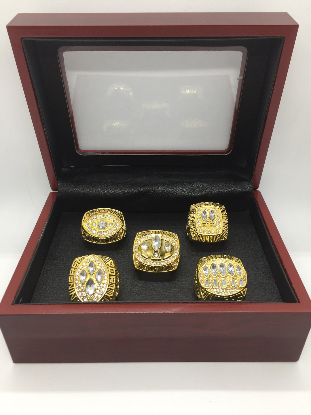 SF49 5 Ring Set With Wooden Display Box - Etsy