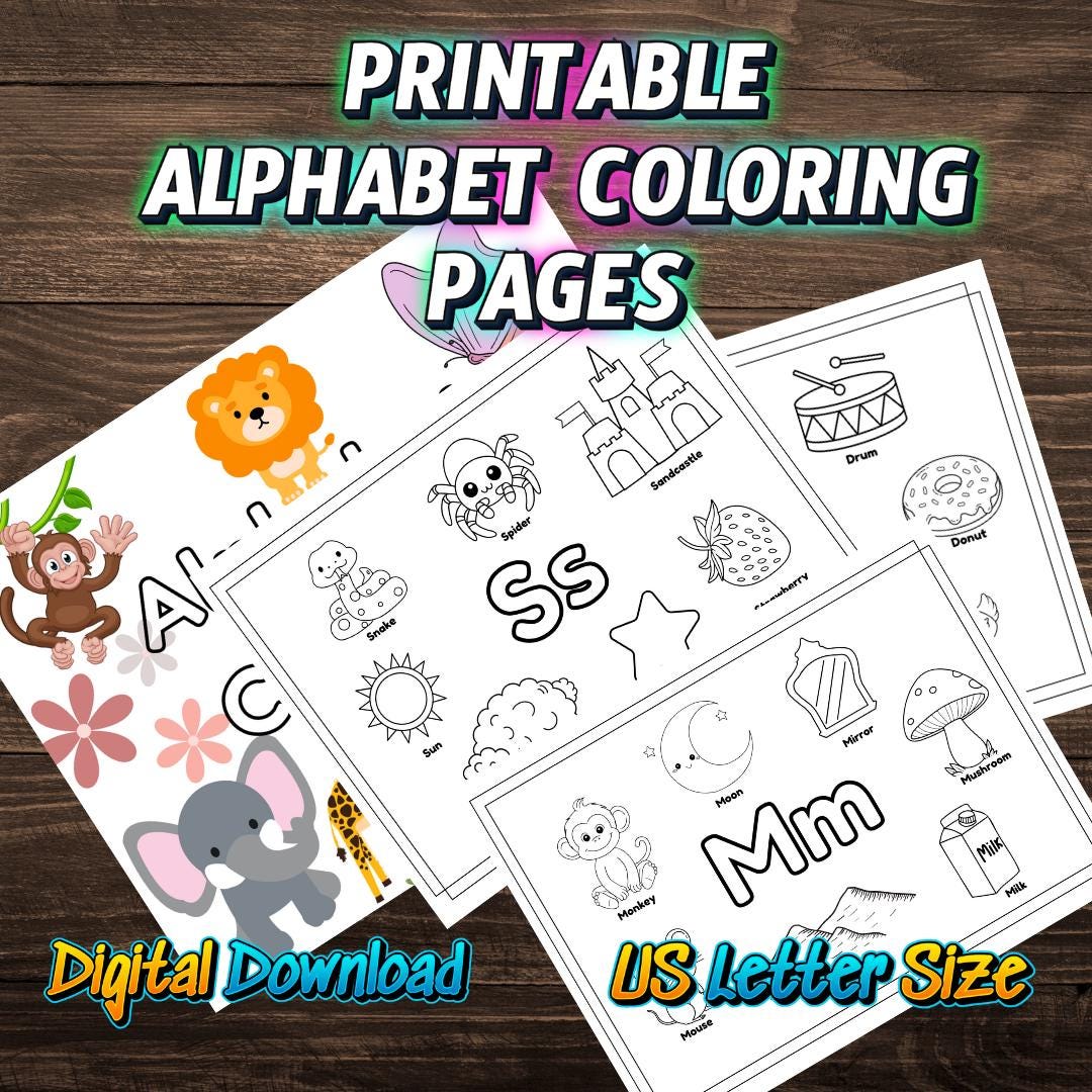 Alphabet Coloring Pages, Preschool Coloring Pages, ABC Coloring ...