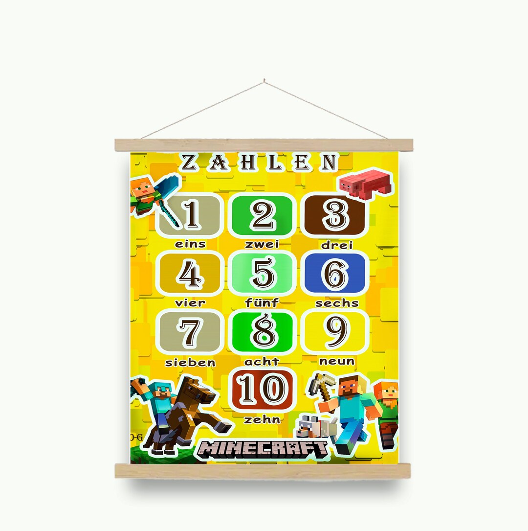 Minecraft Number Postera2 - Etsy