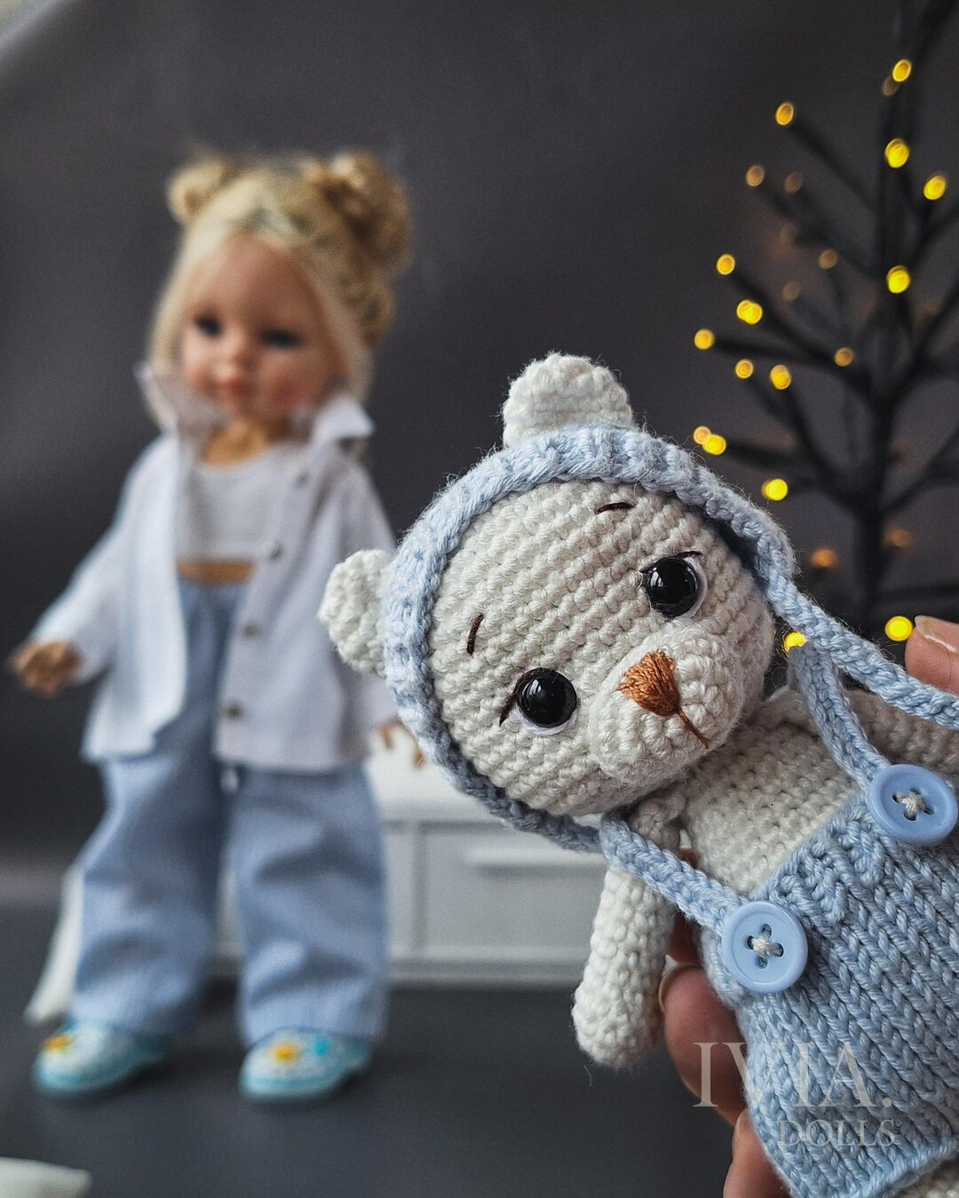 Tiny Crochet Teddy 14 Cm, Amigurumi Cotton Bear, Handmade Toy, Doll ...
