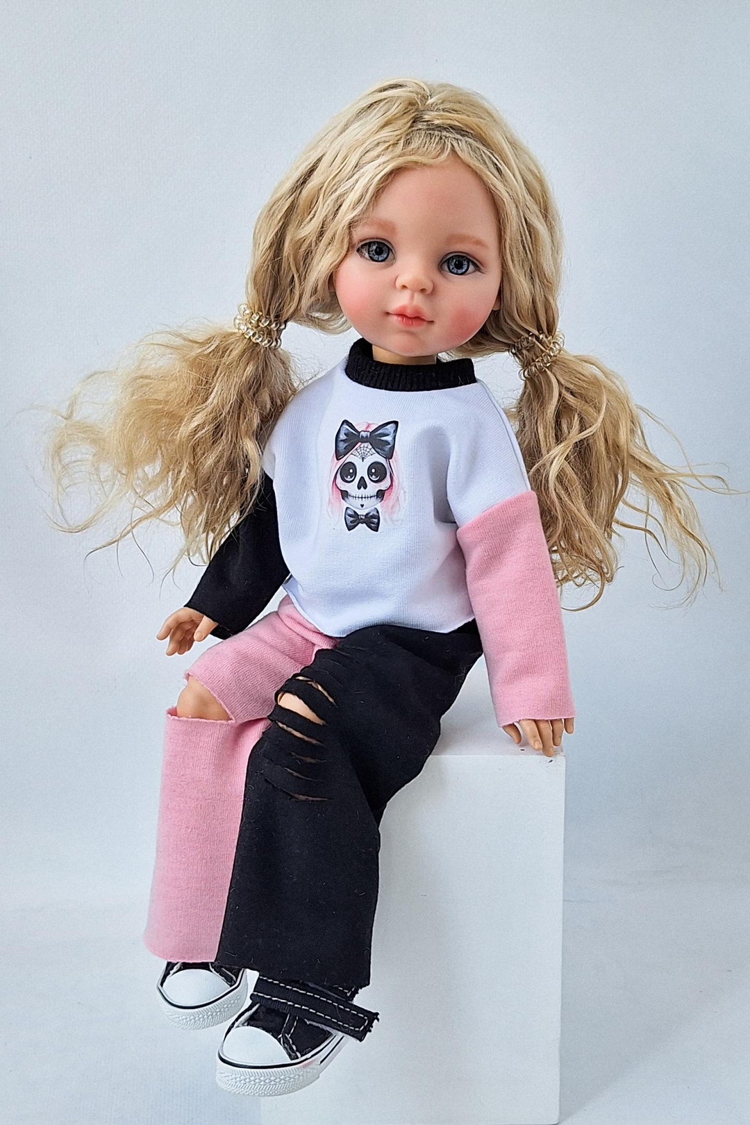 Halloween Skull Tracksuit for 13'' Paola Reina Doll Spooky Chic Outfit ...