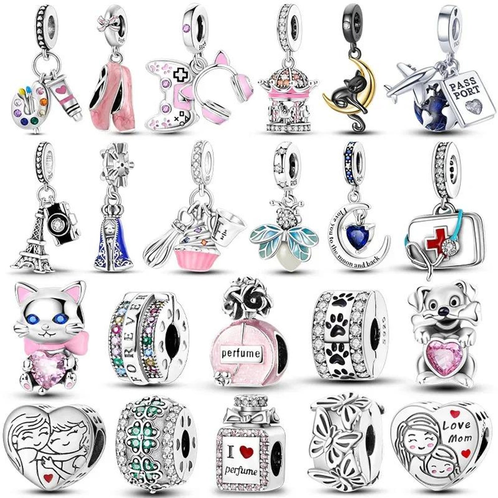 Hot Sale 925 Silver Charms Beads Fit Original Pan Bracelet Making for ...