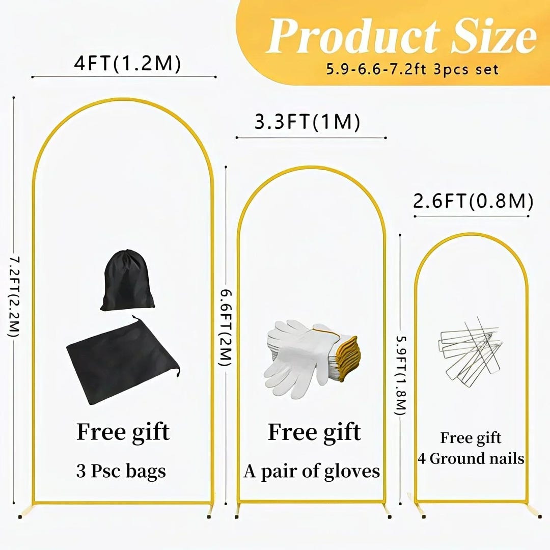5 Styles Chira Backdrop Stand Large Size Gold Metal Balloon Arch Set ...