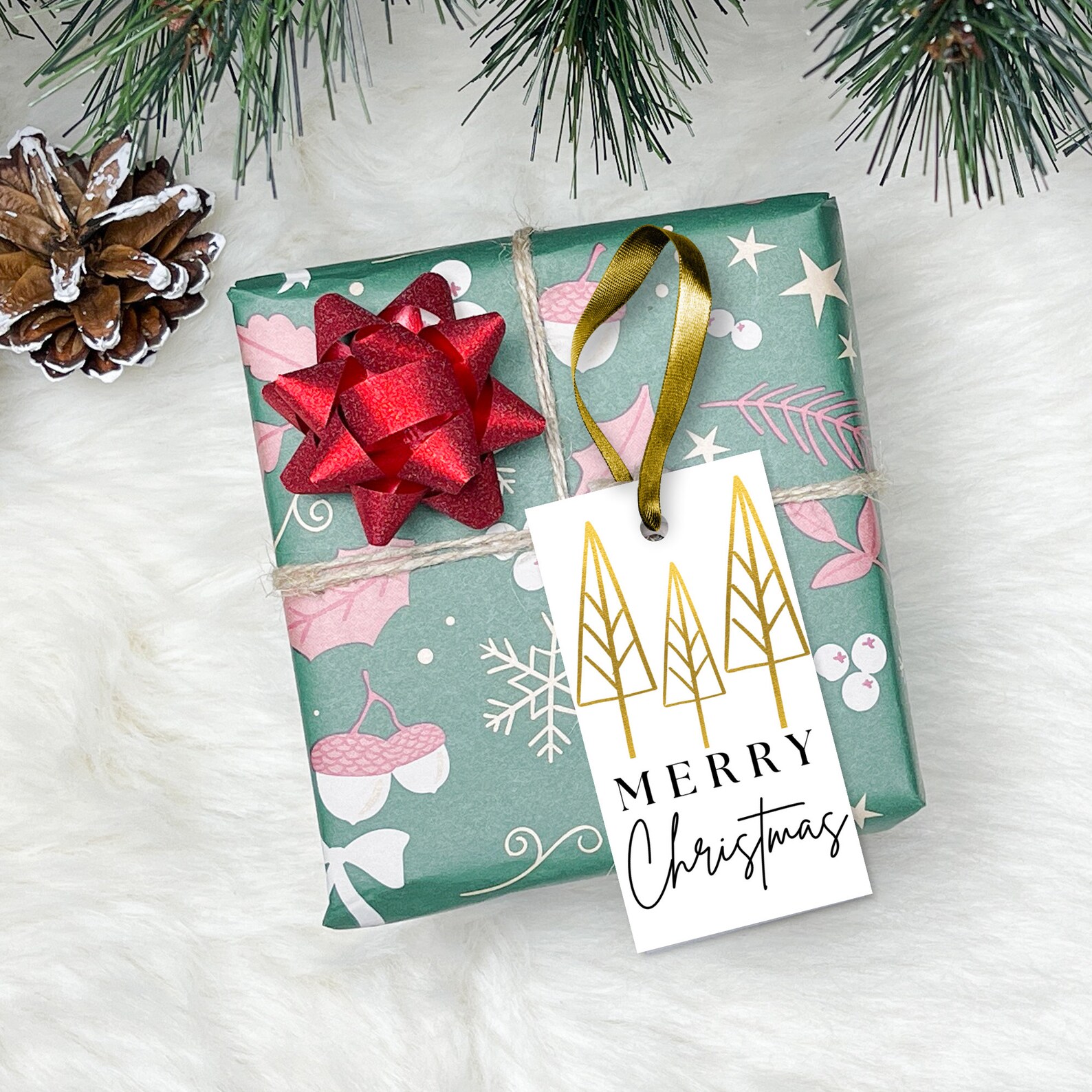 Personalized Gold Christmas Gift Tags, Editable Holiday Labels ...