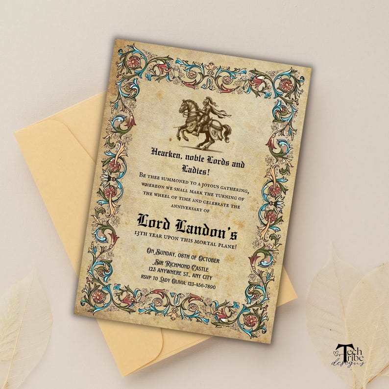 Medieval Invite - Printable Medieval Party Invitation, Digital ...