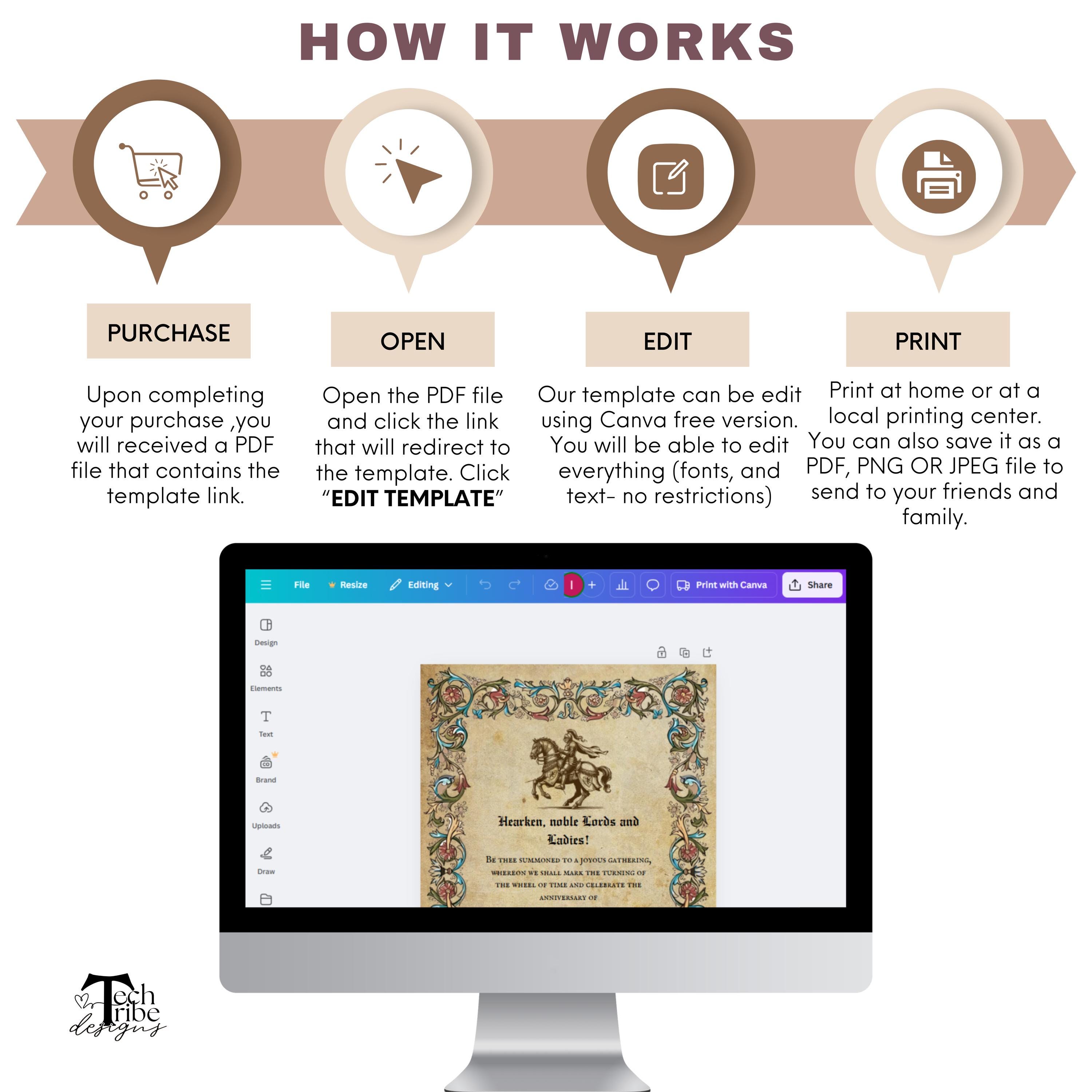 Medieval Invite - Printable Medieval Party Invitation, Digital ...