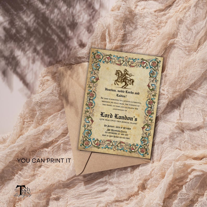 Medieval Invite - Printable Medieval Party Invitation, Digital ...