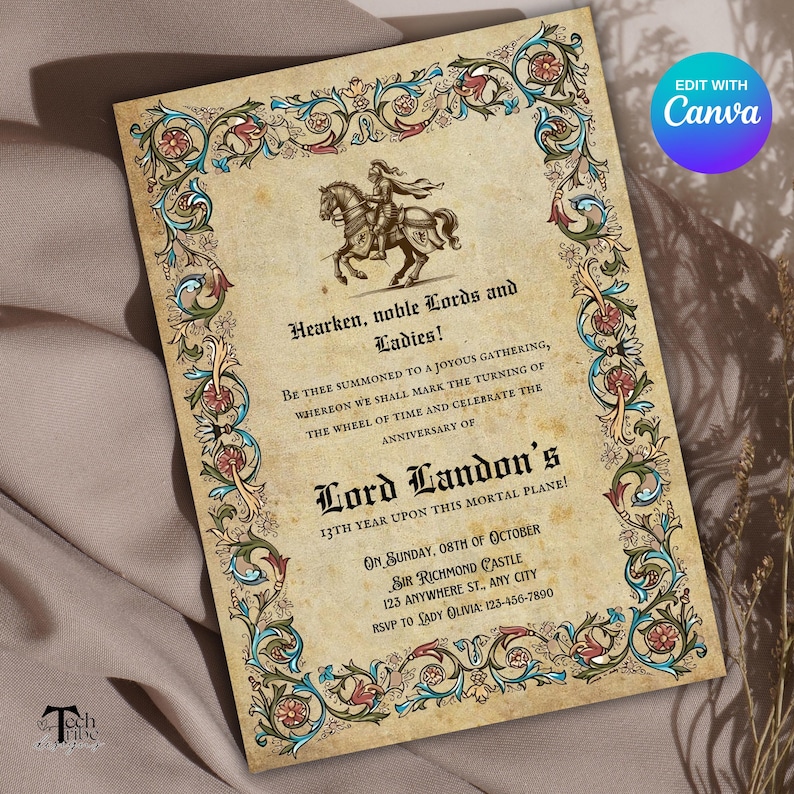 Medieval Invite - Printable Medieval Party Invitation, Digital ...