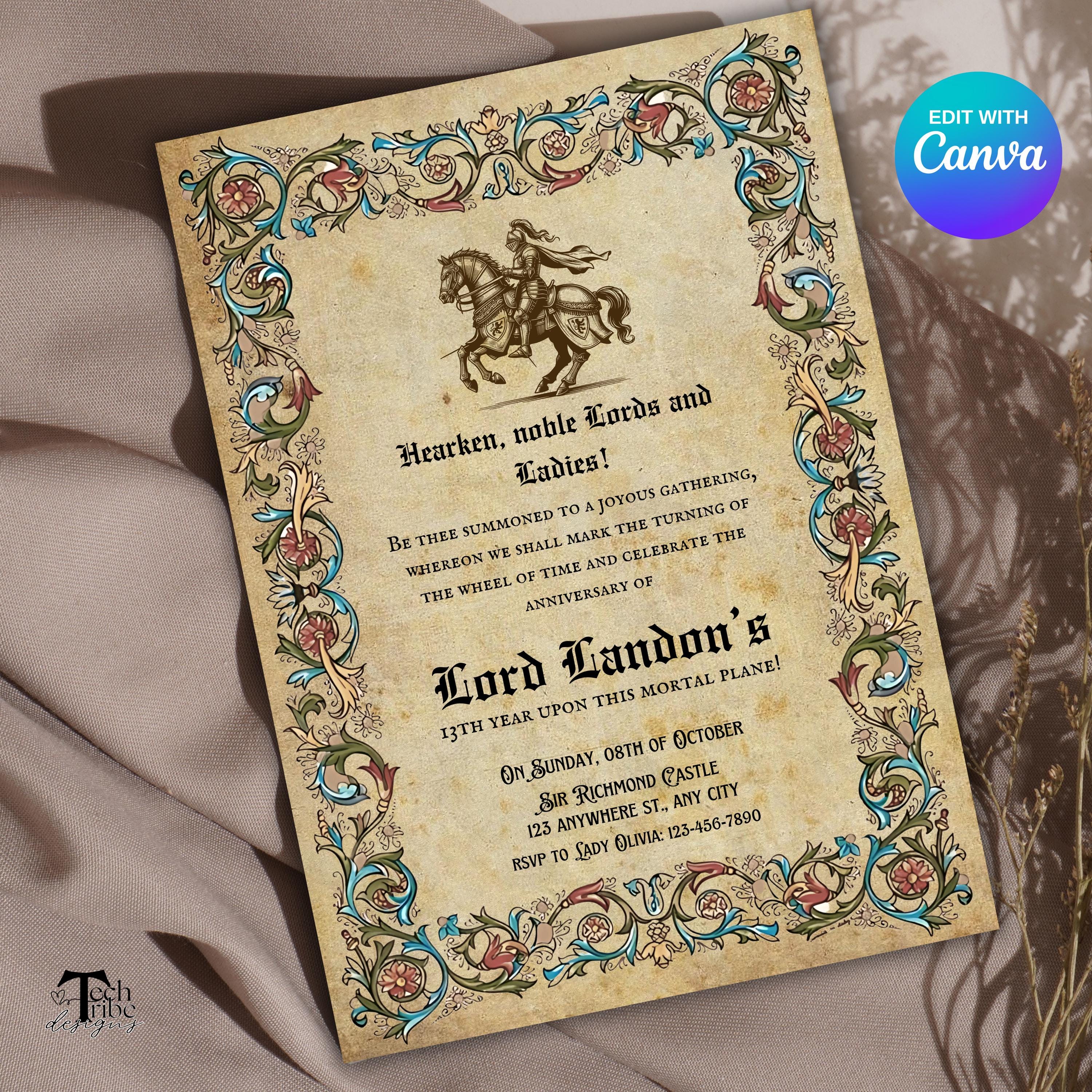Medieval Times Invitation Template