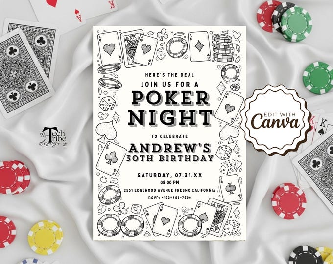 Poker Tournament Party Flyer Invitation - Charity Stag Bachelor Party ...