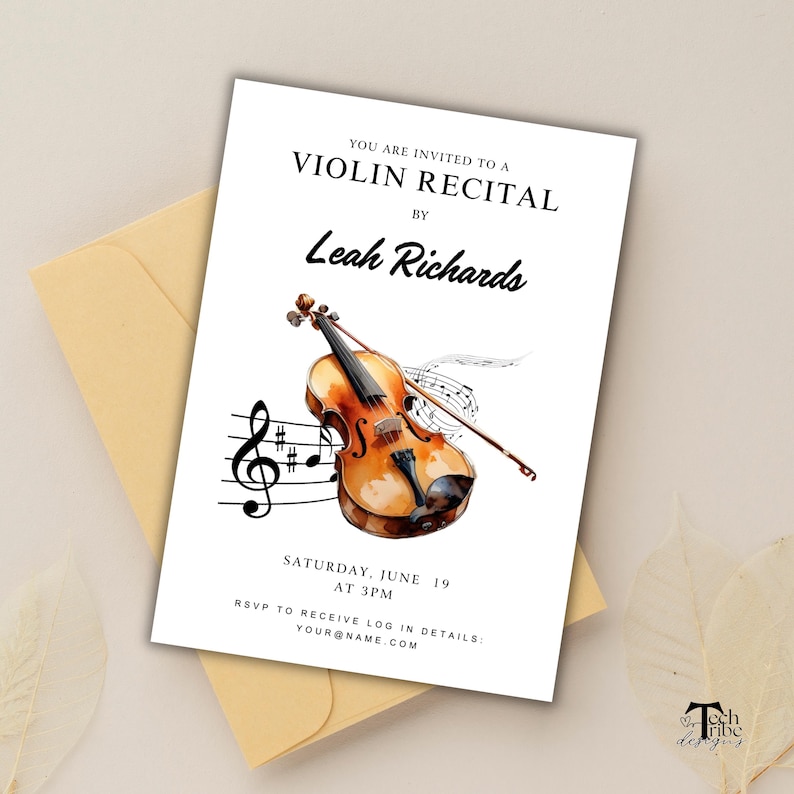 Cello Recital Invitation, Printable Digital Music Recital Invite ...