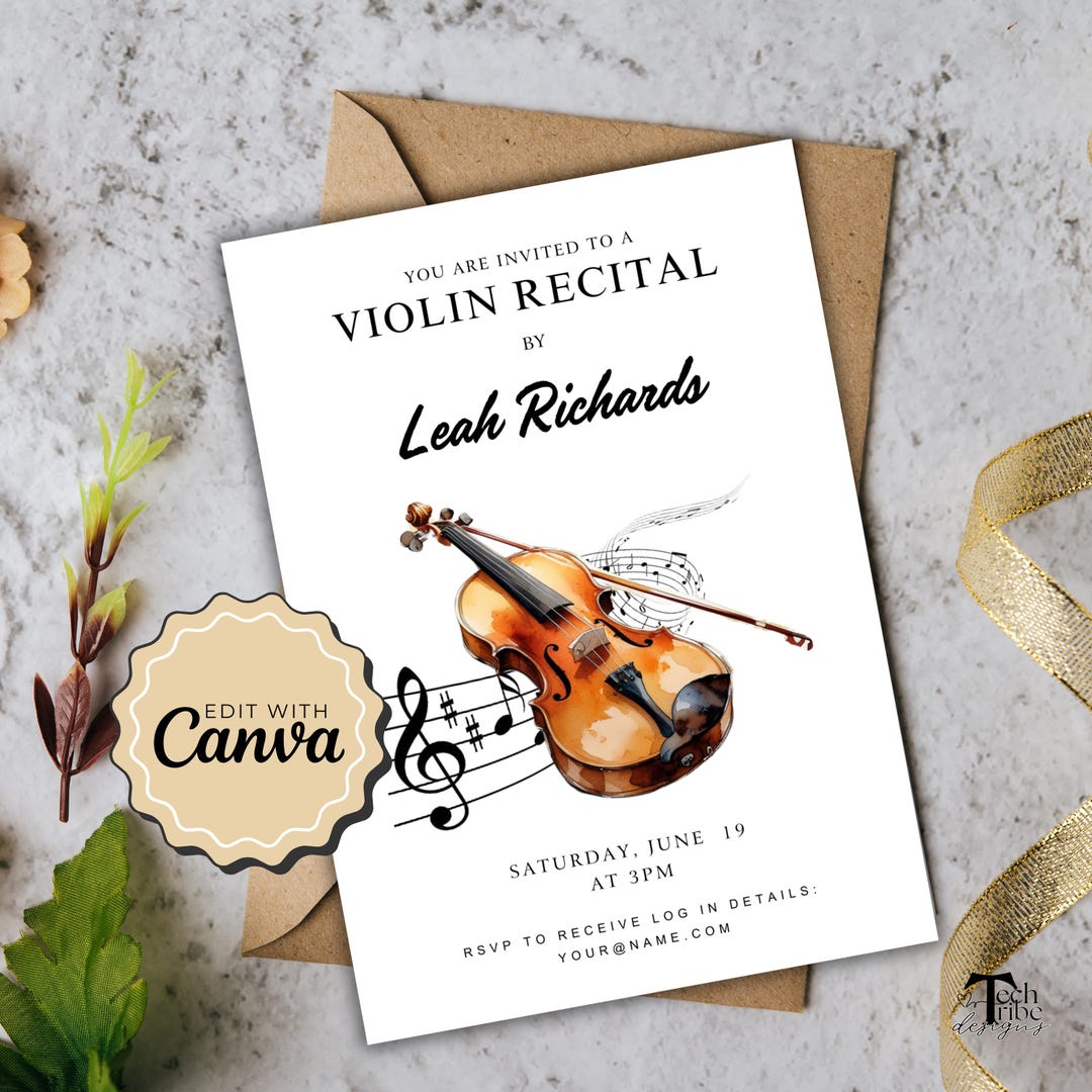 Cello Recital Invitation, Printable Digital Music Recital Invite ...