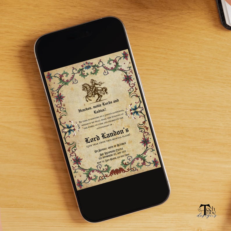 Medieval Invite - Printable Medieval Party Invitation, Digital ...